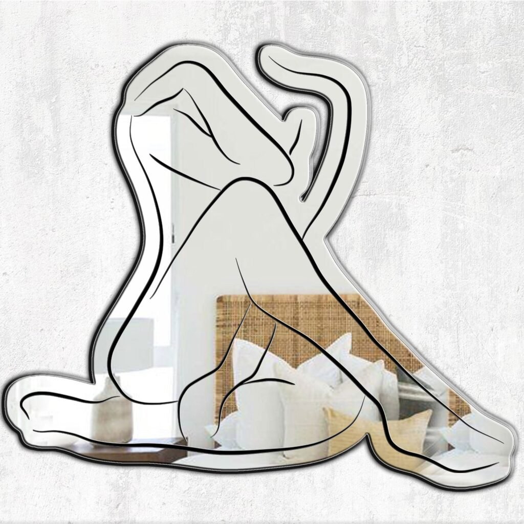 Woman Body Line Art Drawing- Lady Clara Mirror Custom Mirror
