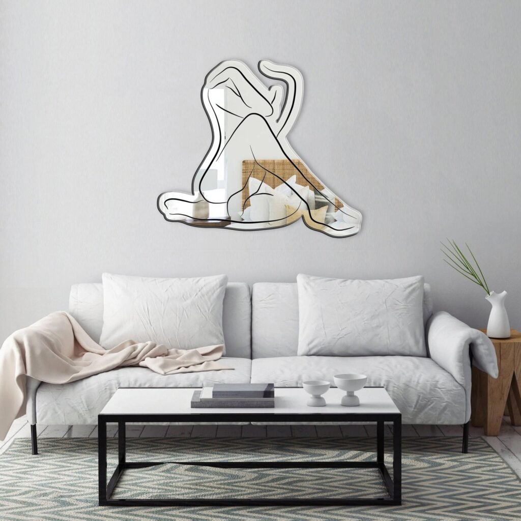 Woman Body Line Art Drawing- Lady Clara Mirror Custom Mirror