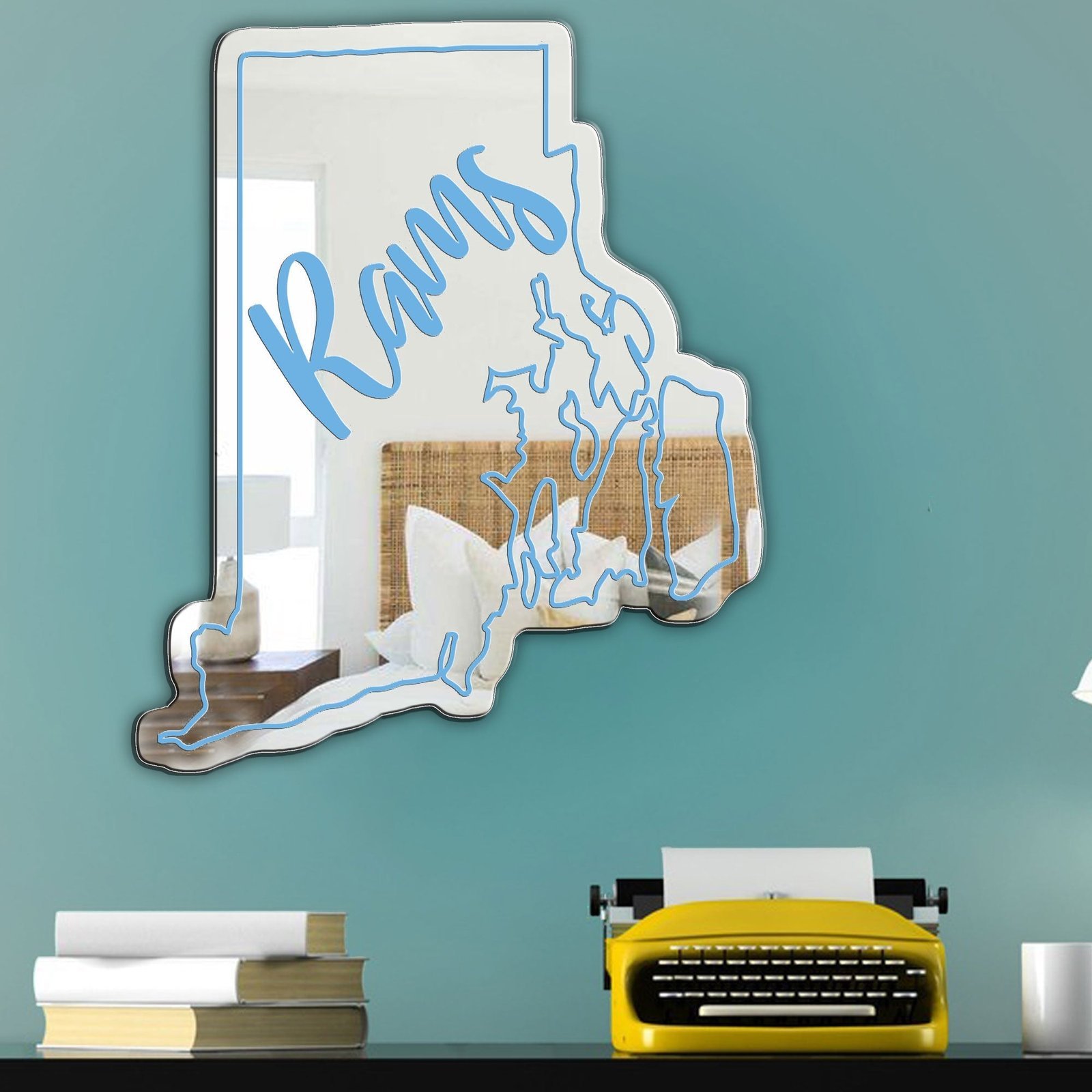 RI Rams Mirror Custom Mirror