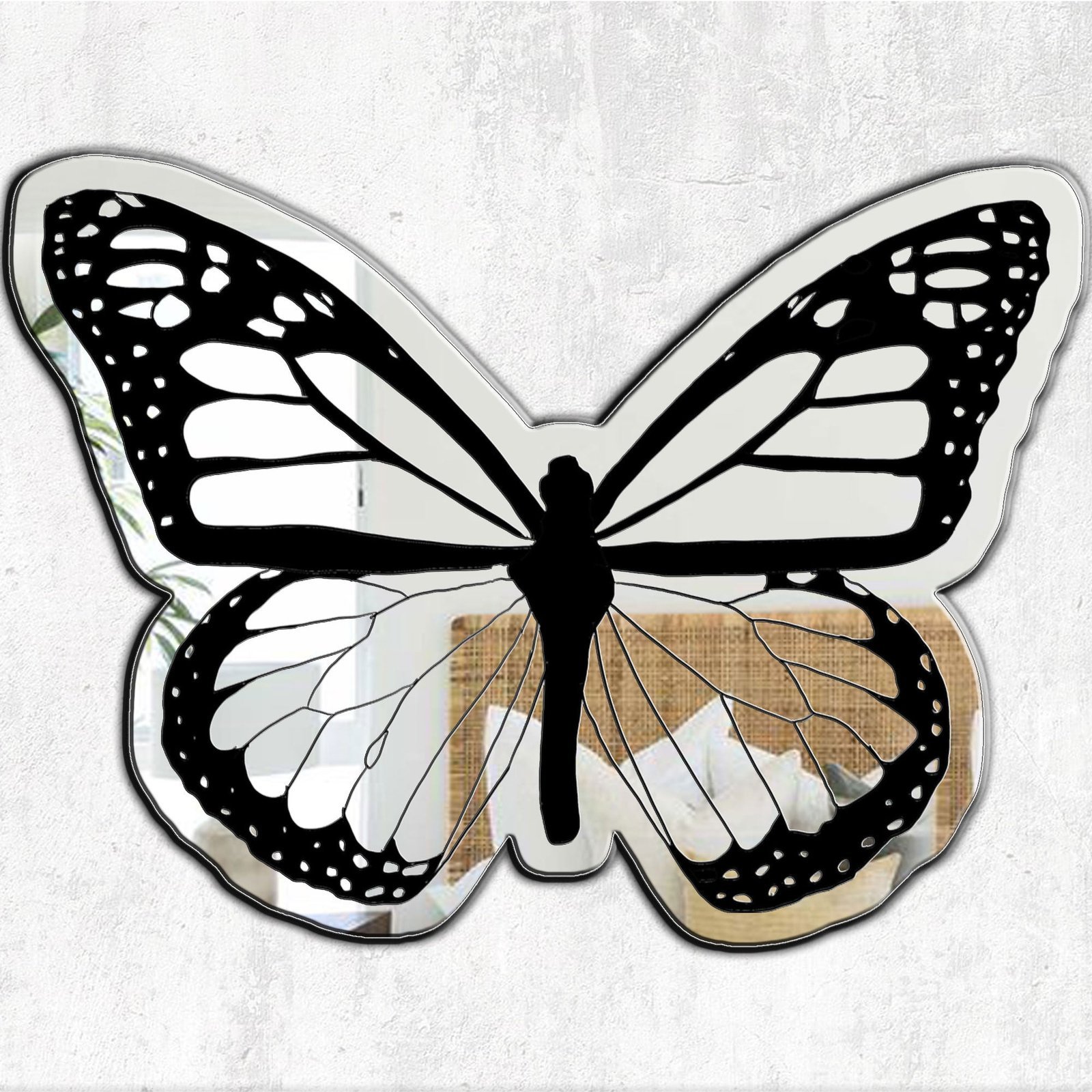 Butterfly sketch animals art black outline drawing Mirror Custom Mirror