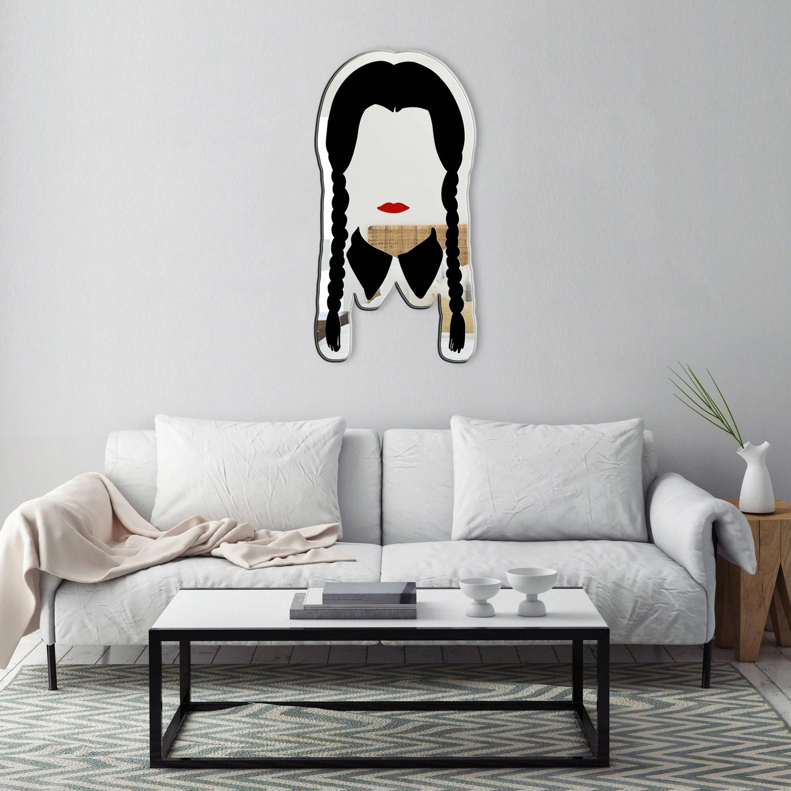 og wednesday addams Unique painted Mirror Custom Mirror