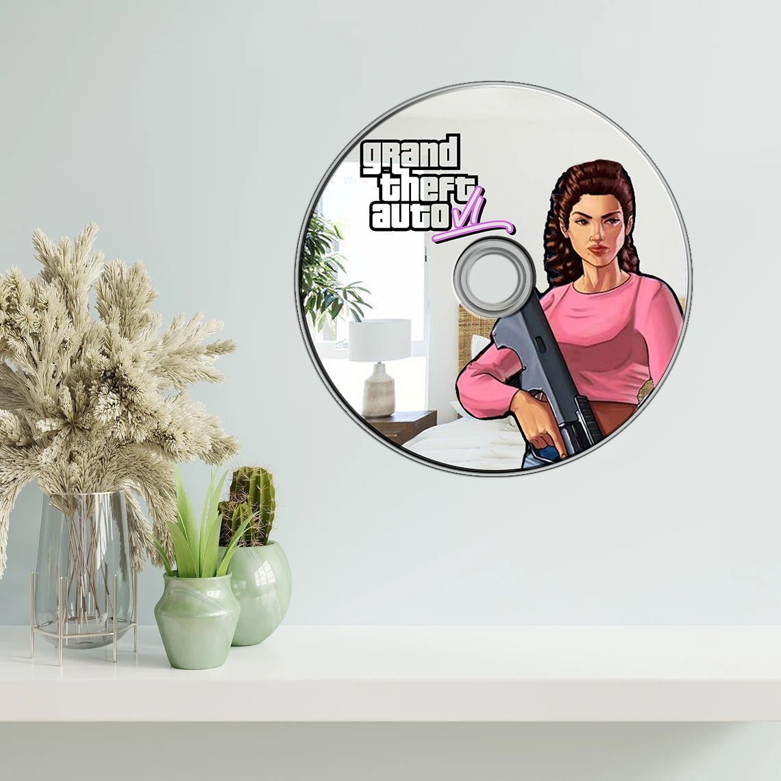“GTA VI 6” CD Wall Mirror Custom Mirror