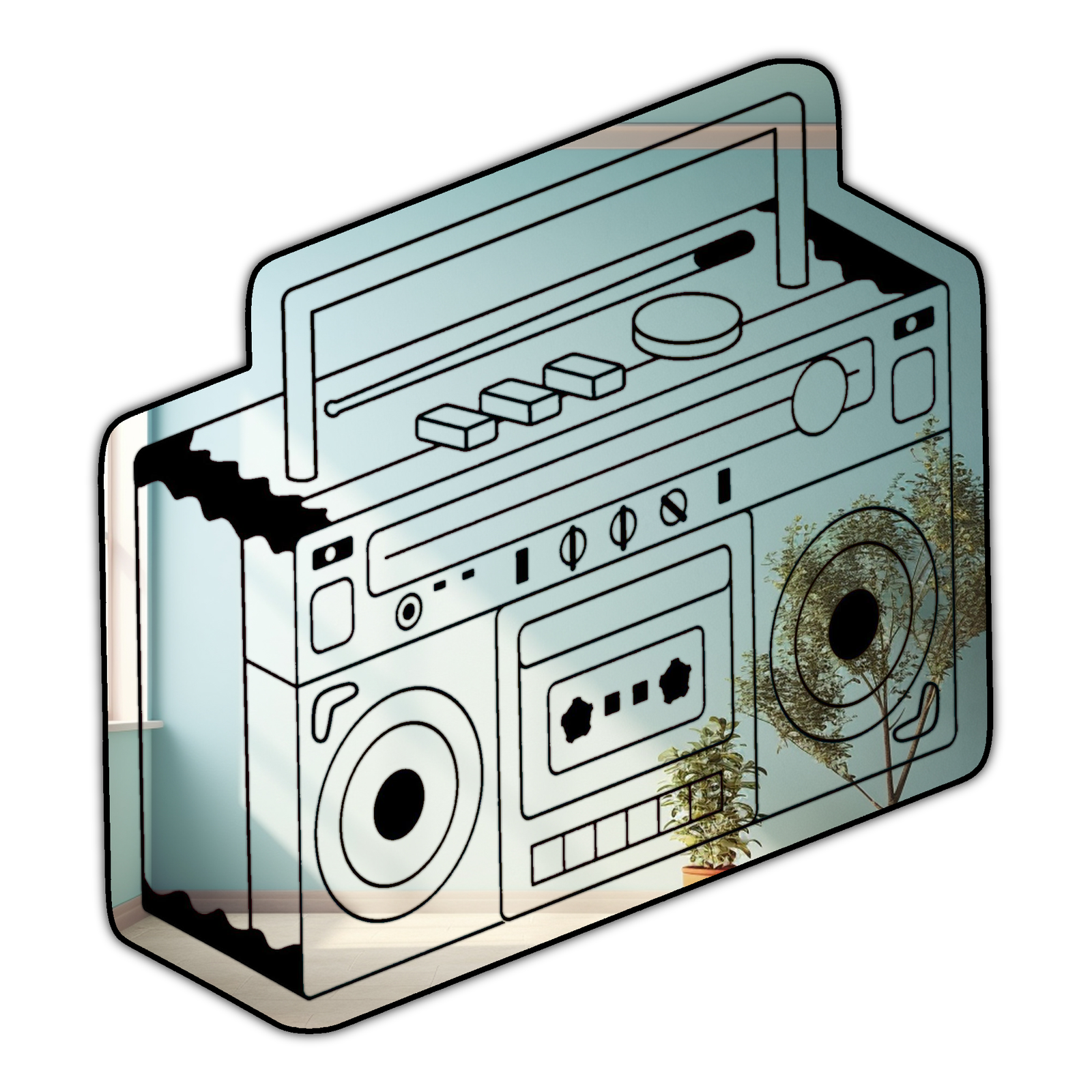 Boombox Design Mirror Custom Mirror