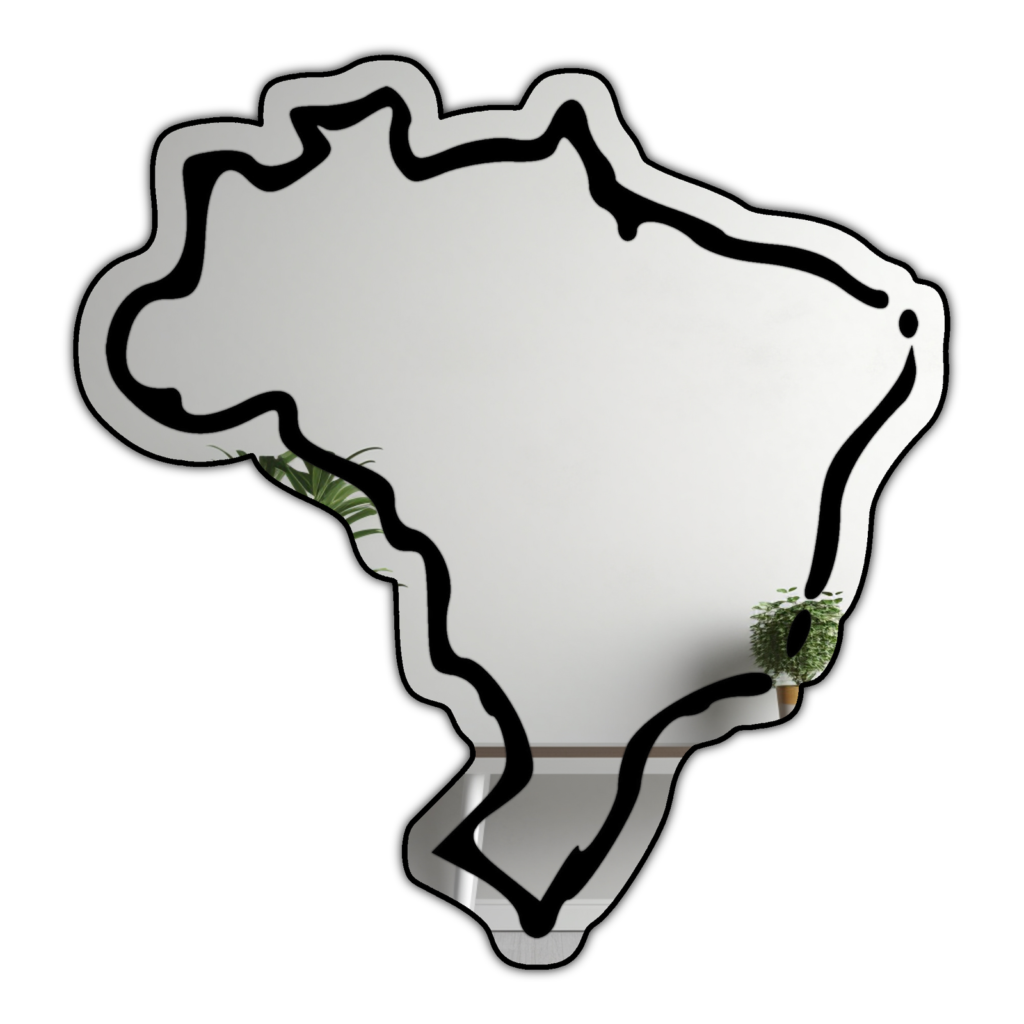 Brazil Brasil Minimalistic Country Outline Mirror Custom Mirror