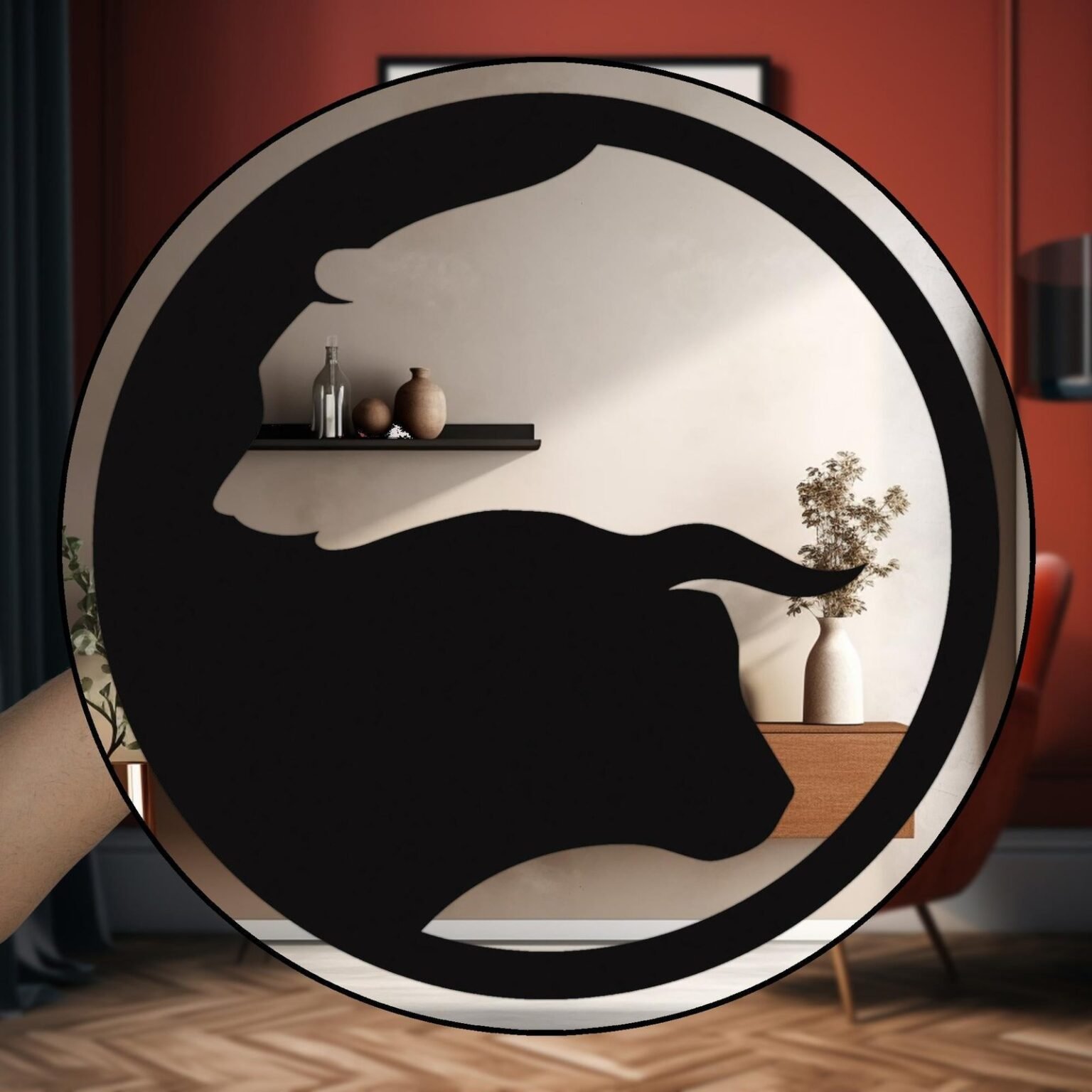 Bull and Bear Mirror Custom Mirror