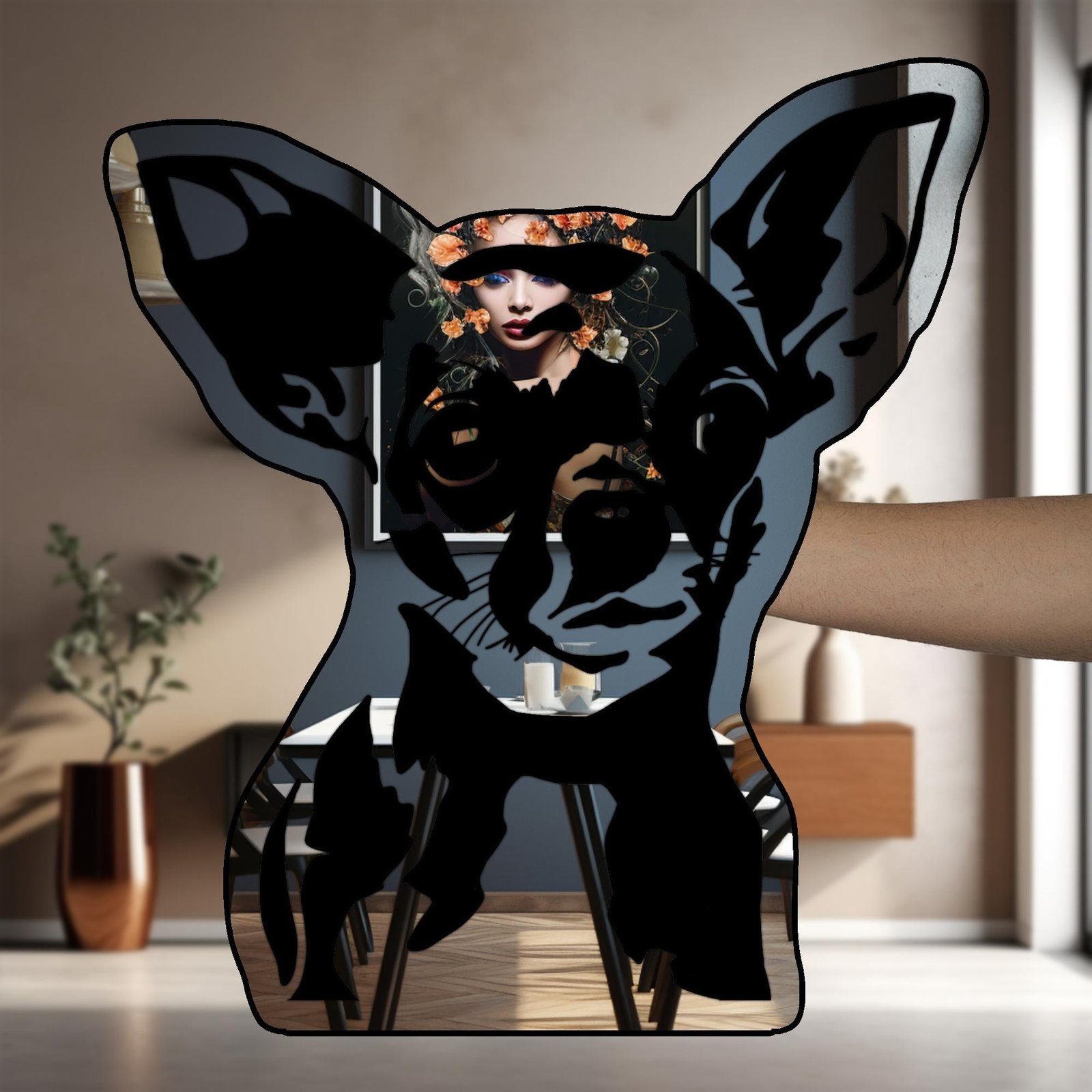 Chihuahua Minimalist Dog Mirror Custom Mirror
