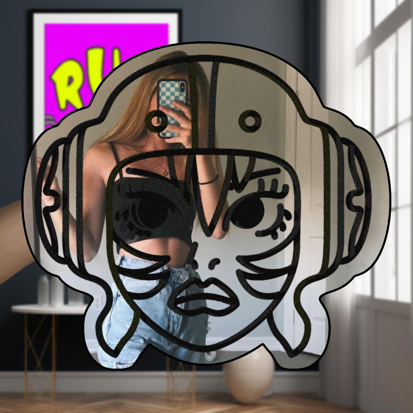 Jet Set Radio Gum Mirror – Custom Mirrors