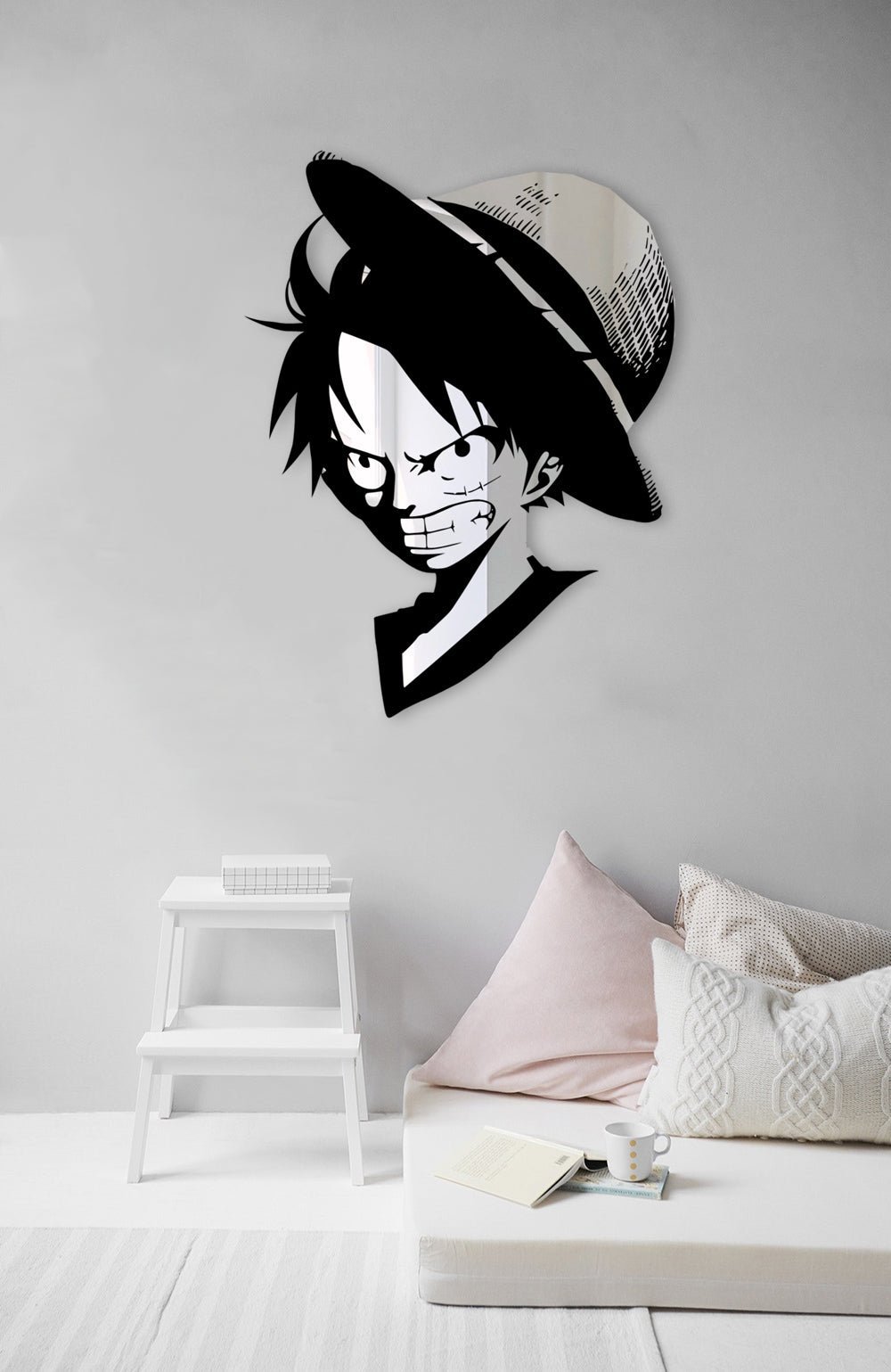 Luffy Selfie mirror sign | Wall fandom art mirror Custom Mirror