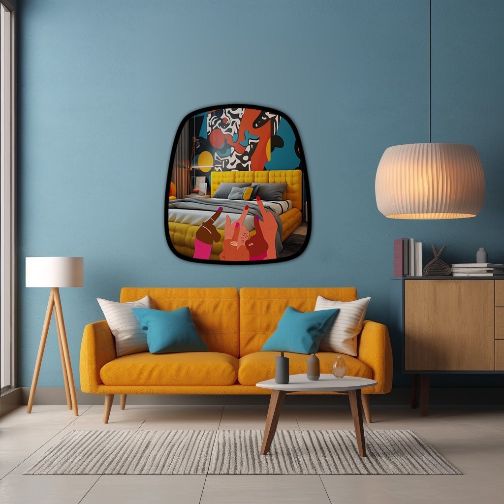 Middle Fingers Pop-Art Wall mirror Custom Mirror