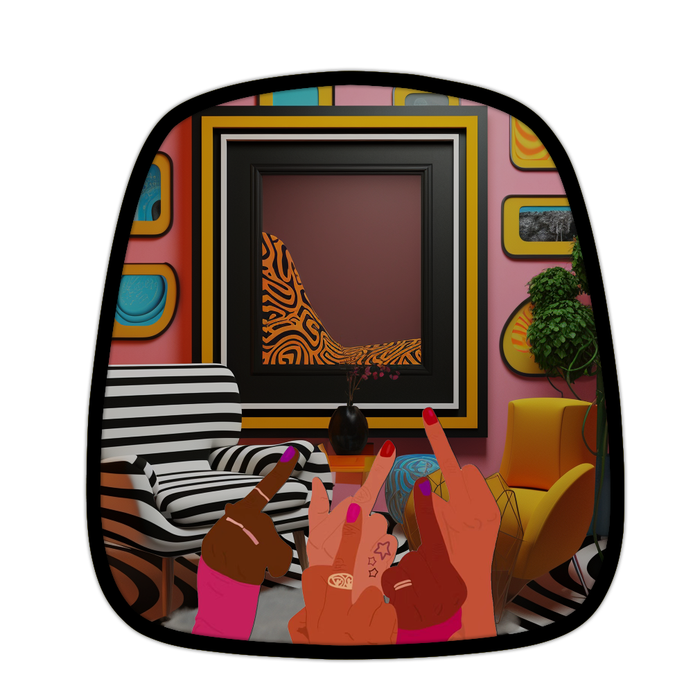 Middle Fingers Pop-Art Wall mirror Custom Mirror