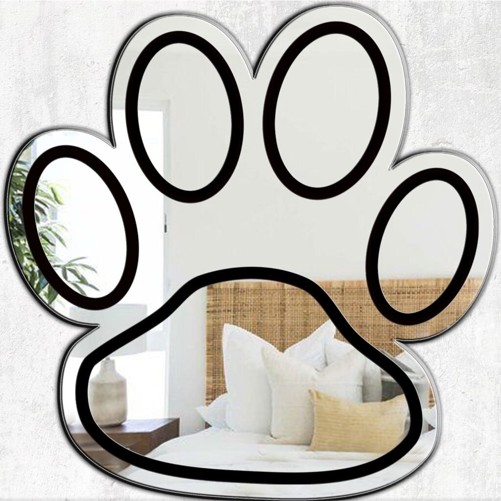 Black Dog Paw on White Background Mirror Custom Mirror