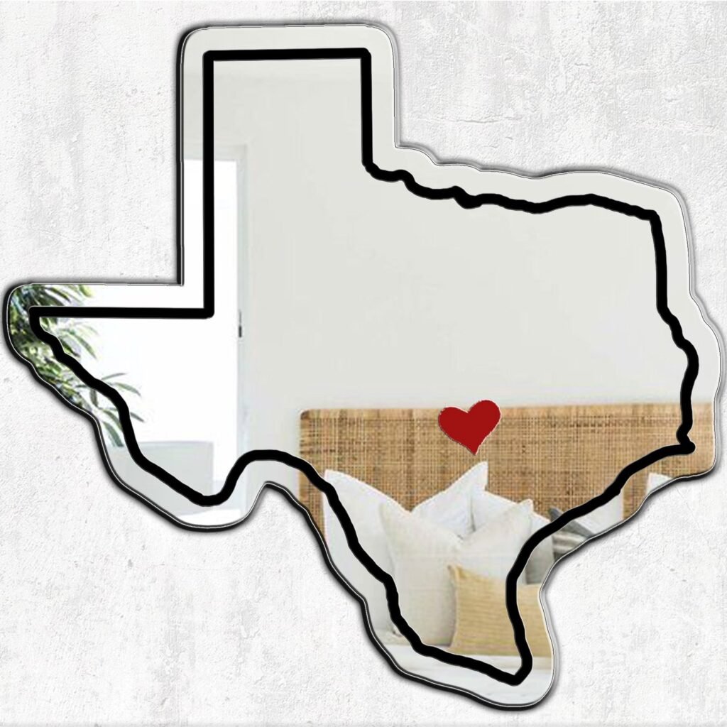 Austin Heart in Texas Mirror Custom Mirror