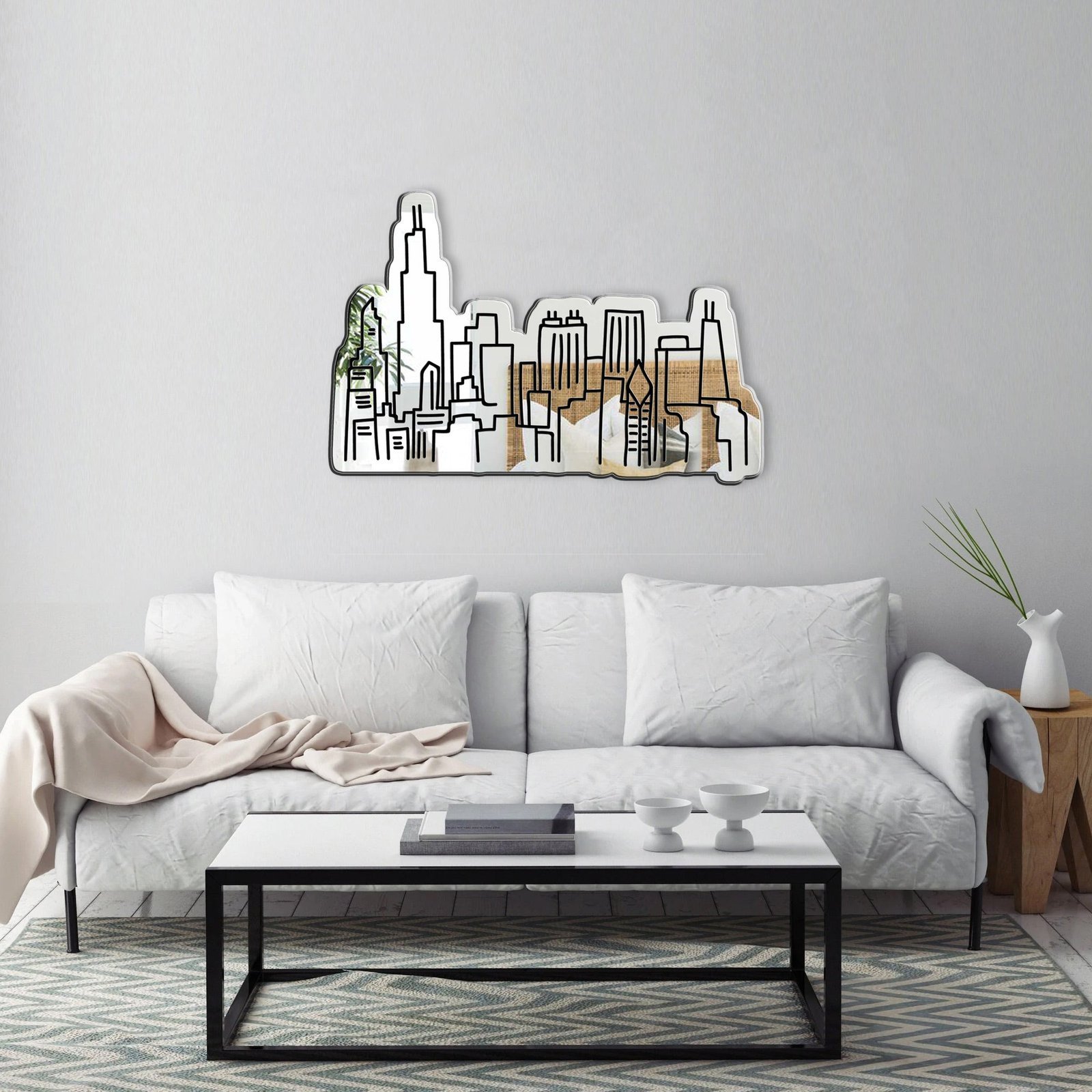 Chicago Skyline Wall Mirror Custom Mirror