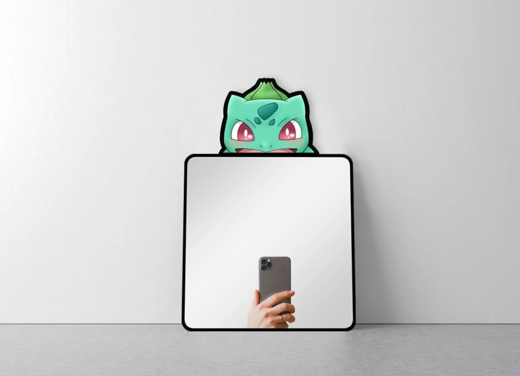 Bulbasaur inspired mirror | Peeker mirror | Custom Mirror
