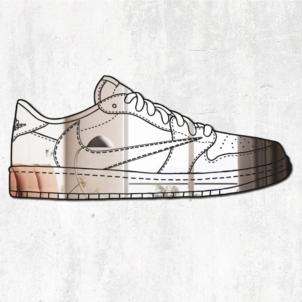 Mirror Air Jordan 1 Low Travis Scott | Sneakers Mirror Art Custom Mirror