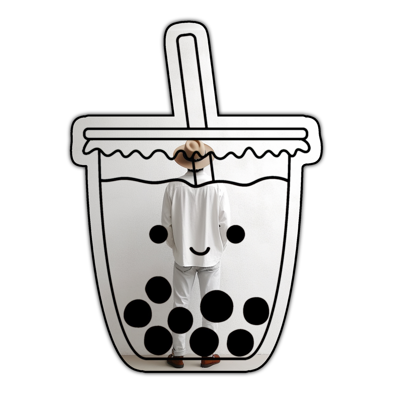 Bubble Milk Tea Boba Face Mask Mirror | Custom Mirror