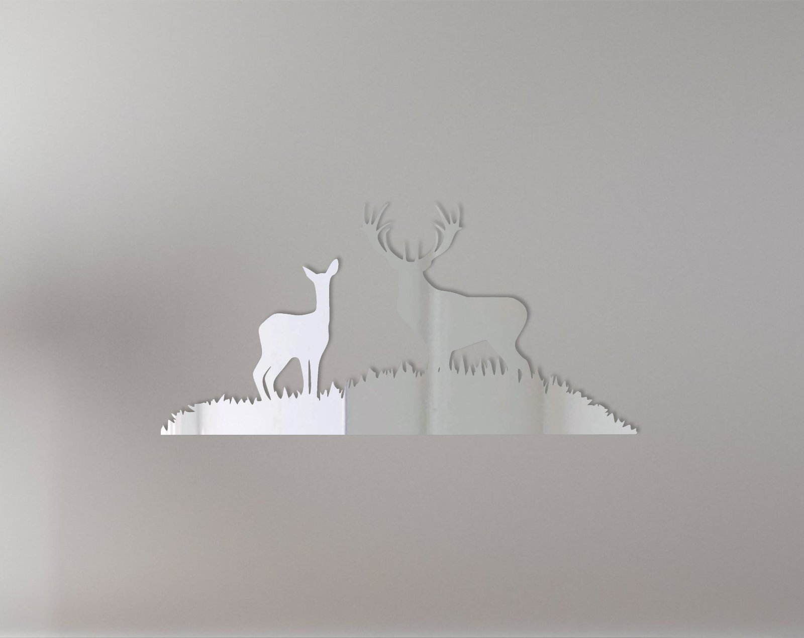 Deer Scene Mirror Sign Custom Mirror