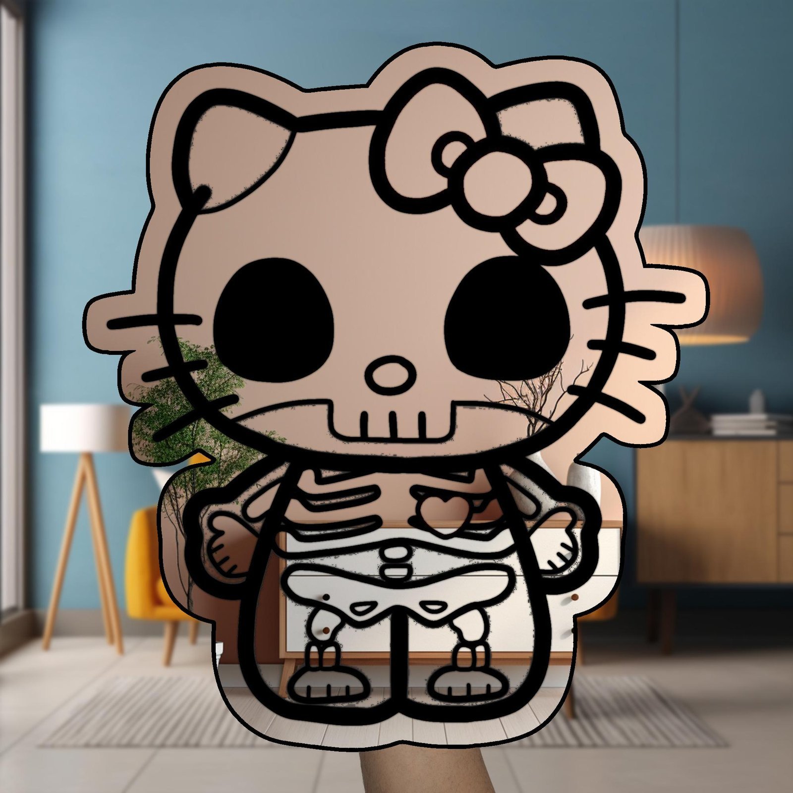 Hello Kitty Skeleton Mirror | Custom Mirror