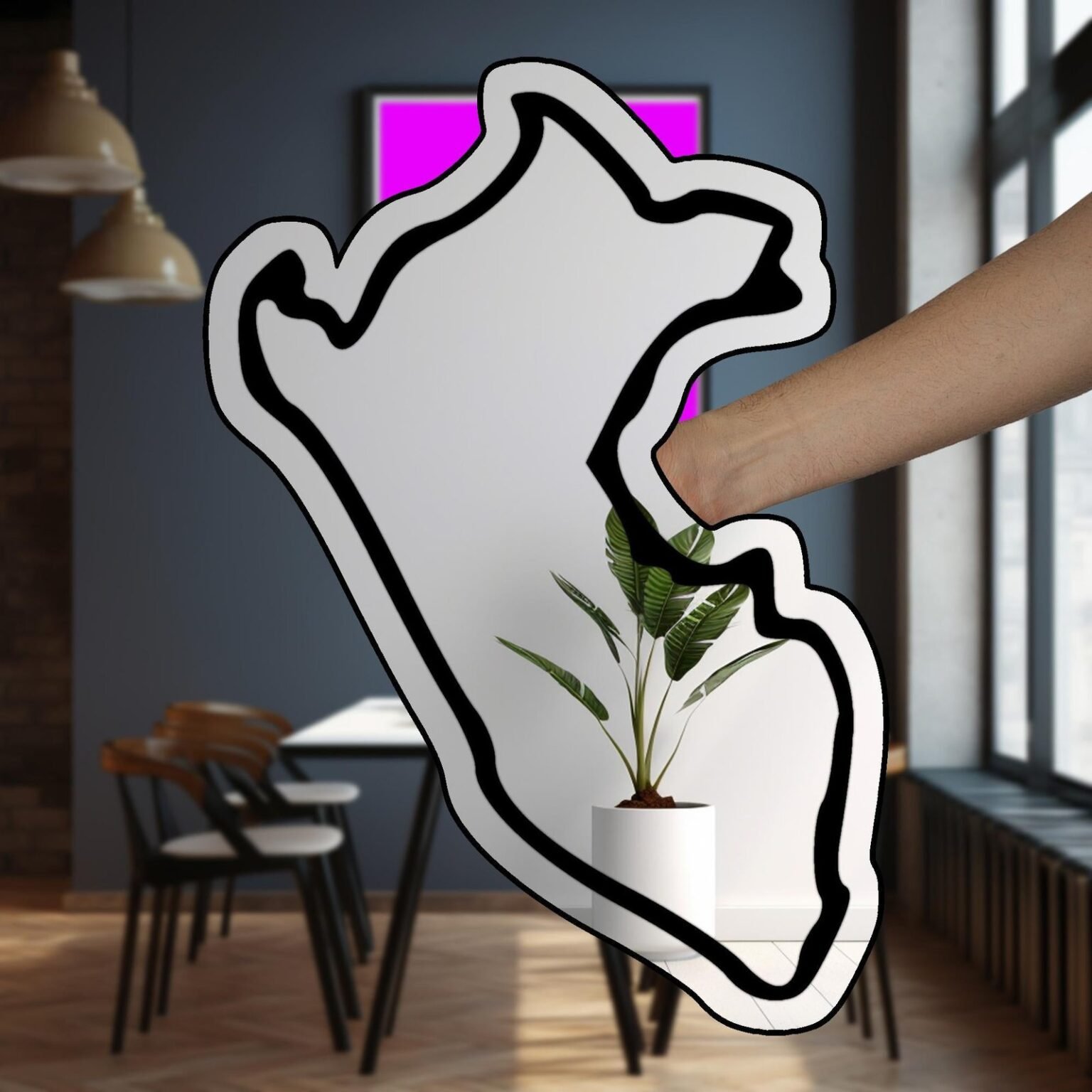 Peru Piruw Minimalistic Country Outline Mirror Custom Mirror