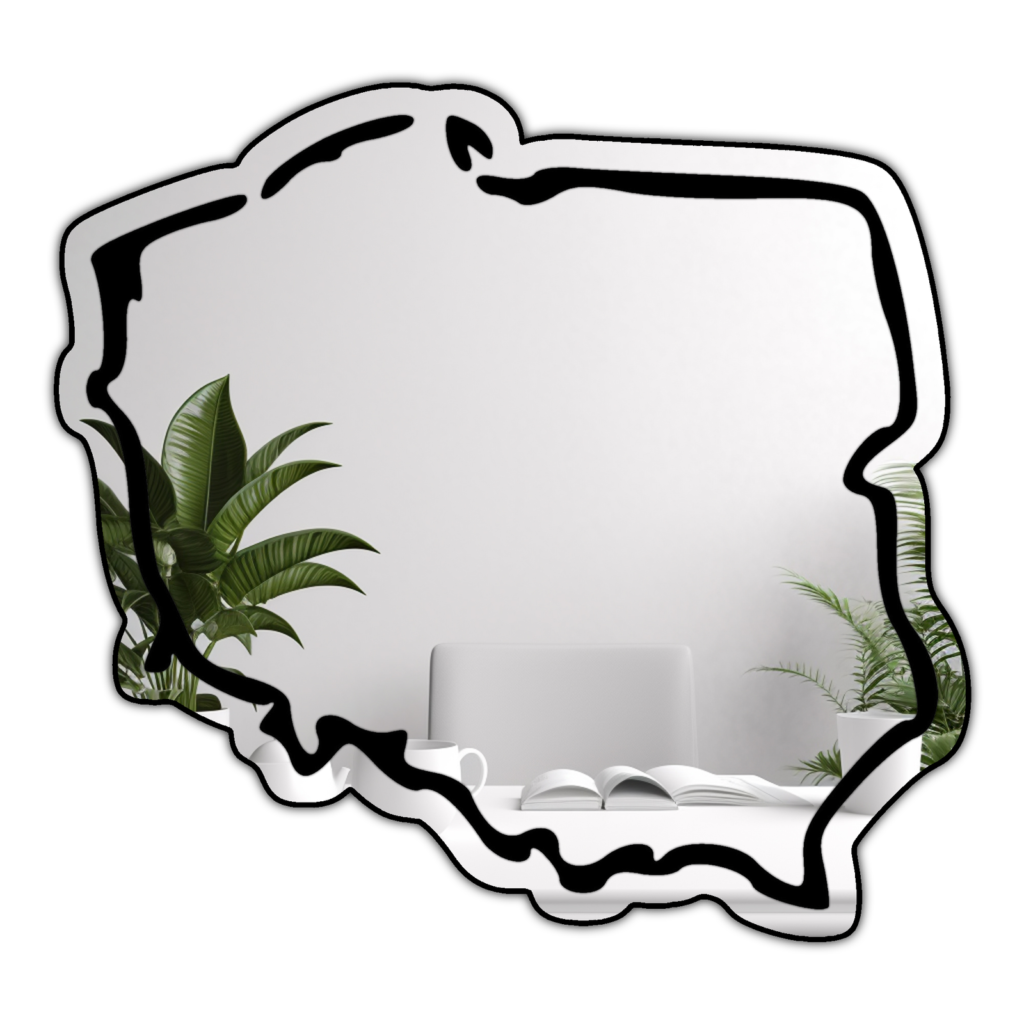 Poland Polska Minimalistic Country Outline Mirror Custom Mirror