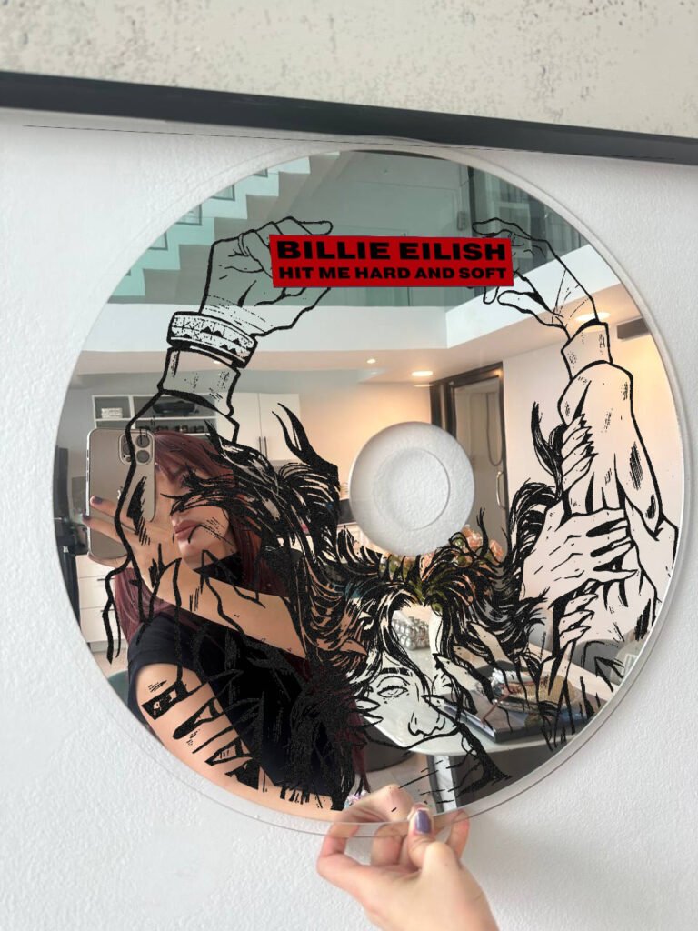 Billie Eilish CD Wall Mirror | Hit Me Hard and Soft RGB sign Custom Mirror