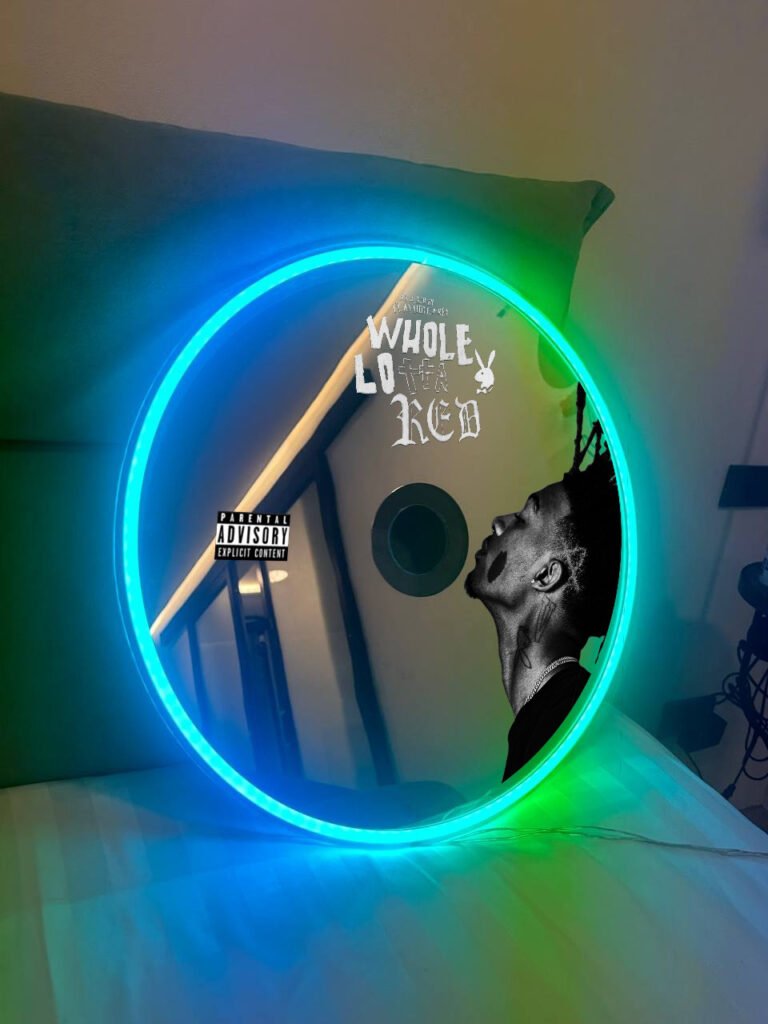 Playboi Carti Whole Lotta Red CD Mirror with RGB Glow Custom Mirror