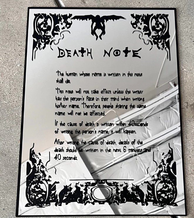 Death Note Mirror – The Reaper’s Guide mirror Custom Mirror