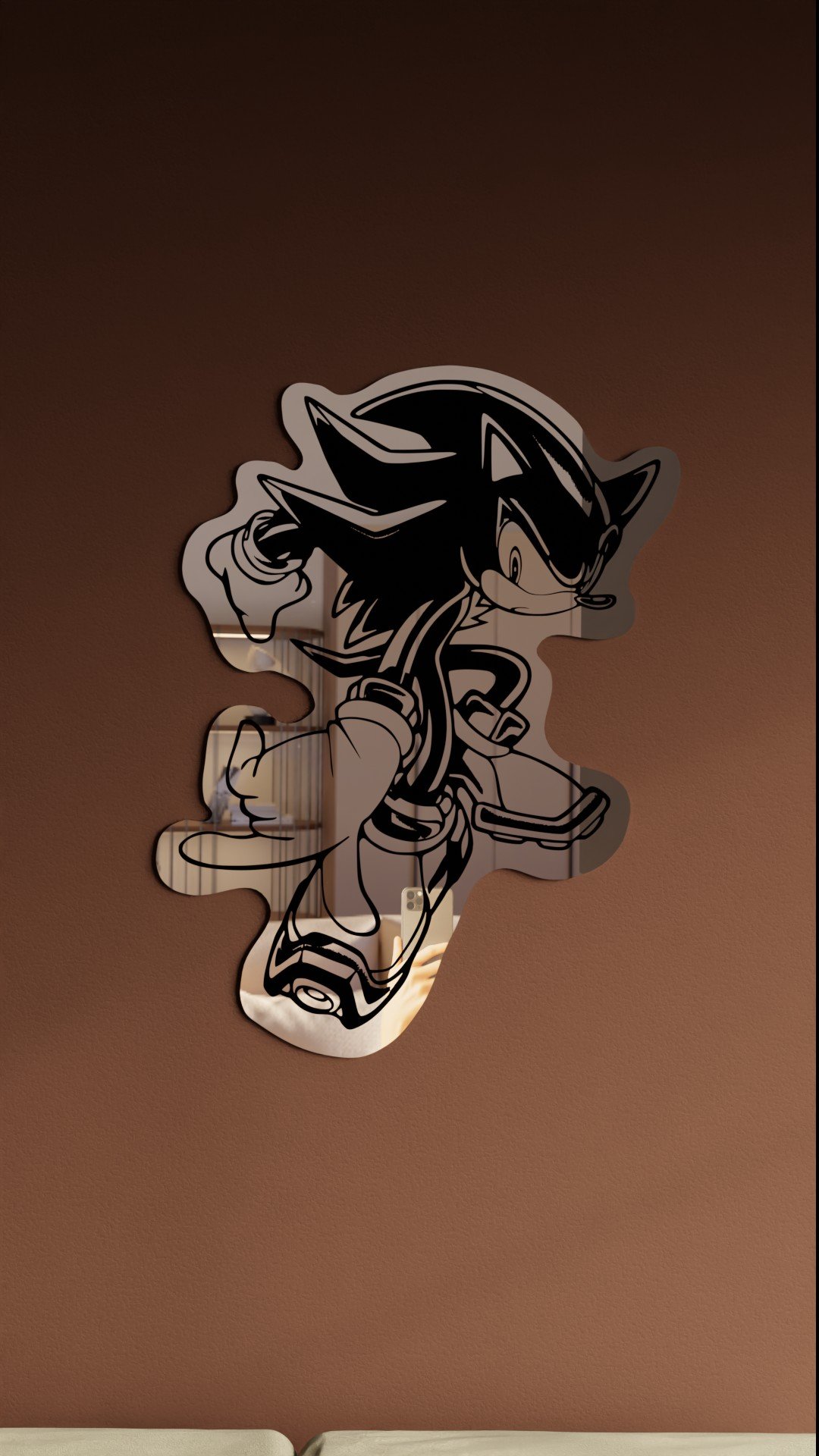 Sonic Adventure 2 Shadow Drip-Edge Adhesive Wall Mirror Custom Mirror