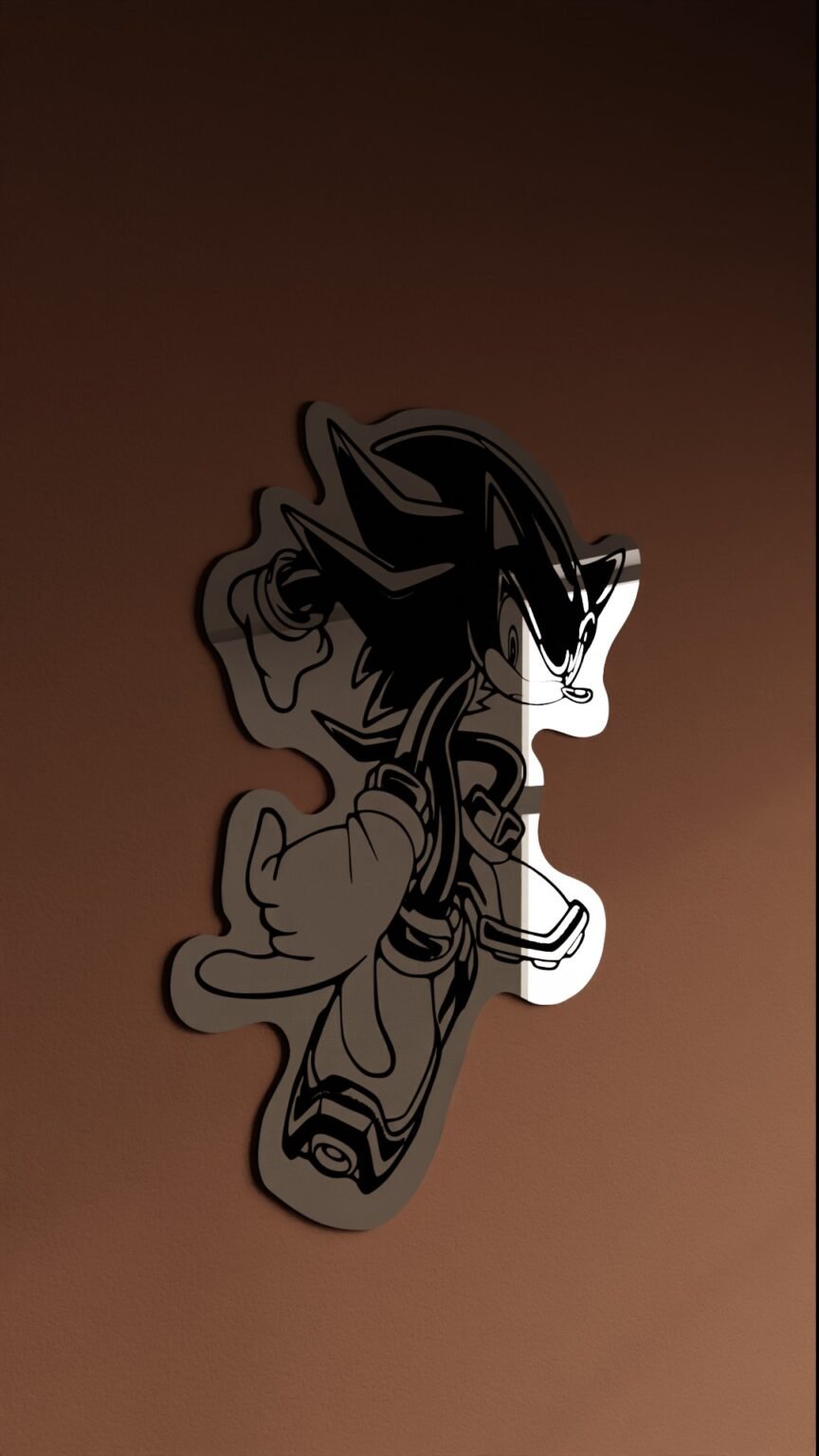 Sonic Adventure 2 Shadow Drip-Edge Adhesive Wall Mirror Custom Mirror
